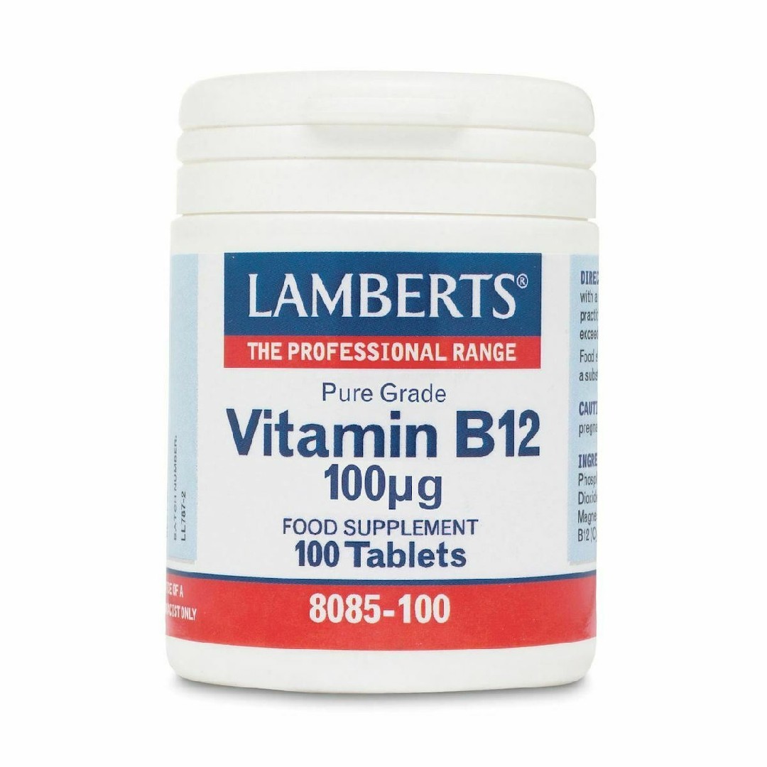 Lamberts - Vitamin B12 100μg Συμπλήρωμα Διατροφής με Βιταμίνη Β12 100 ...